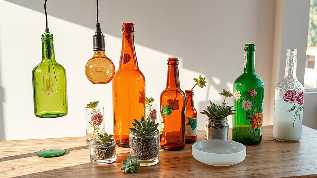 18 Creative Ways To Upcycle Glass Bottles At Home | DIYCraftNest