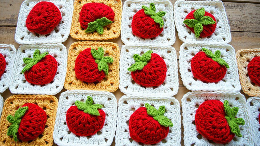13 Sweet Strawberry Granny Square Designs You’ll Want To Crochet Today ...